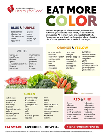 Eat More Color Infographic | Go Red for Women