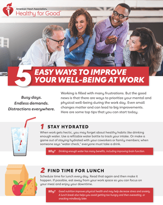 5 Easy Ways to Improve Your Well-Being at Work Infographic | Go Red for ...