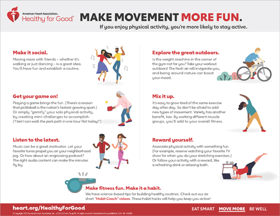 Make Movement More Fun Infographic | Go Red for Women