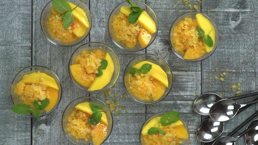 Peach Mango Italian Ice with Vanilla Frozen Yogurt | Go Red for Women