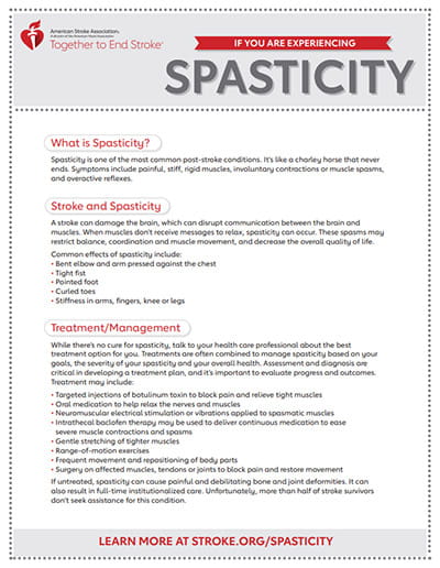 Spasticity After Stroke Checklist | American Stroke Association